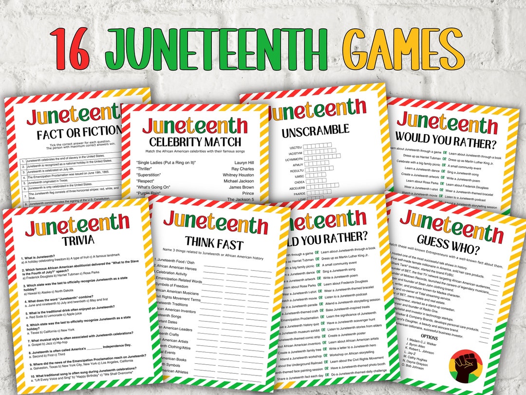 Juneteenth Games Bundle I Juneteenth Activities I African American ...