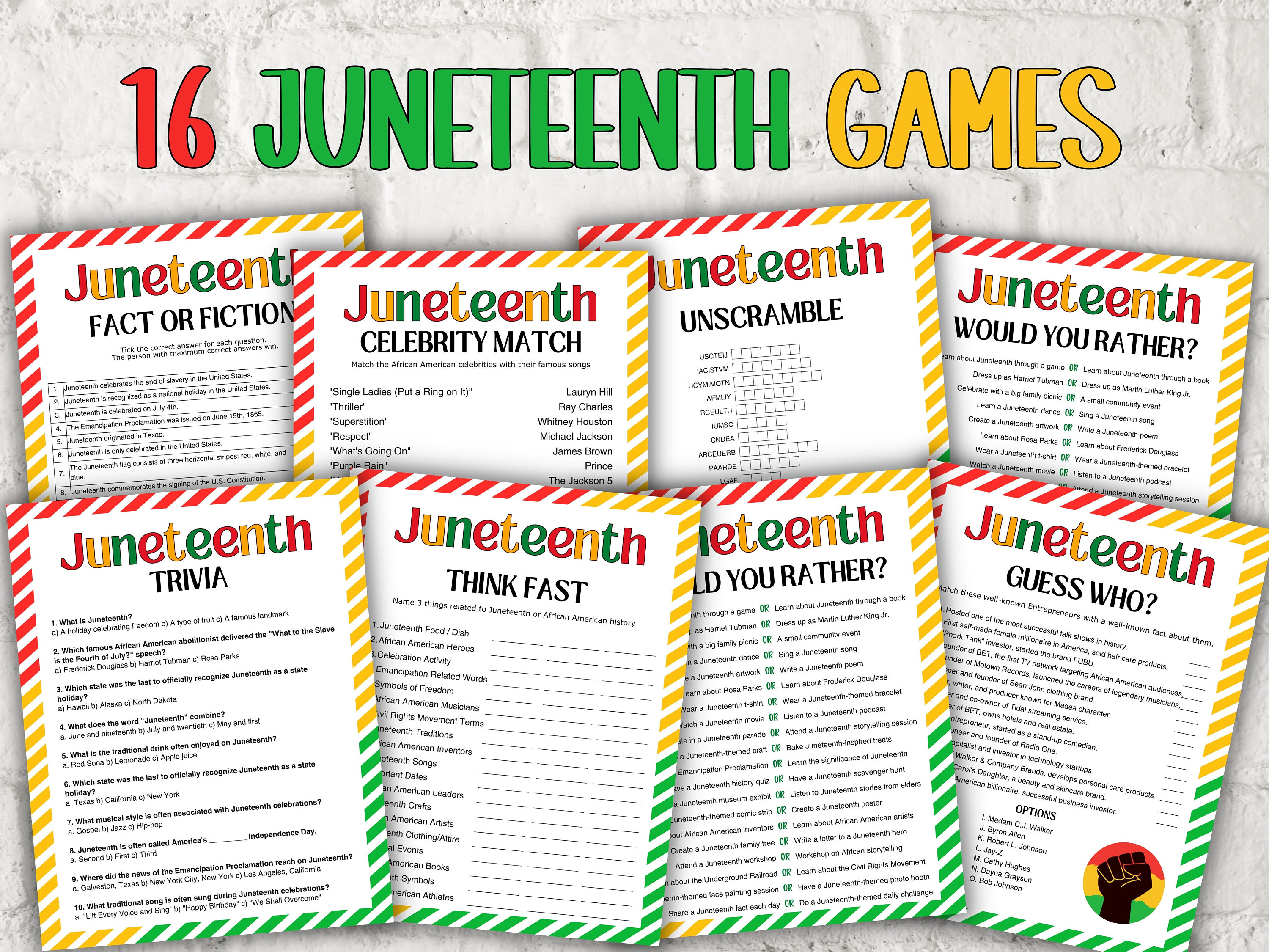 Juneteenth Games Bundle I Juneteenth Activities I African - Etsy