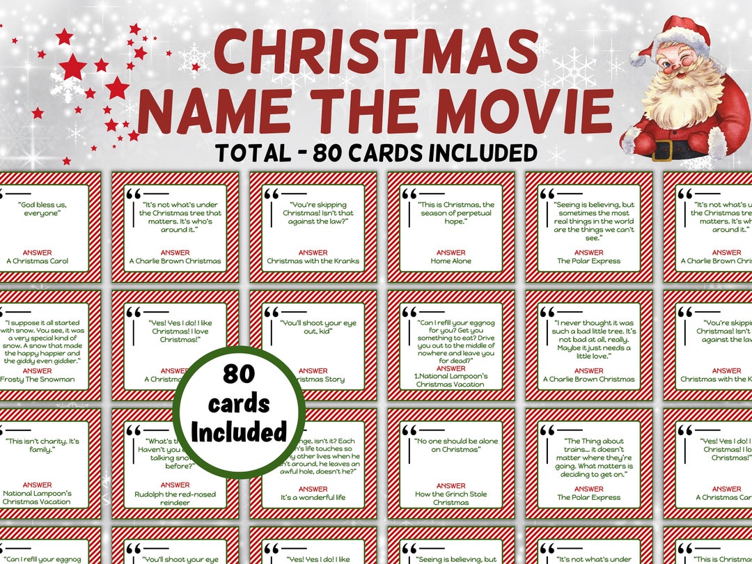 Name the Christmas Movie Game I Adult Christmas I Office Coworkers Game ...