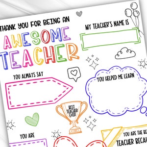 Teacher Appreciation Letter | End of Year Gift I Printable Teacher ...