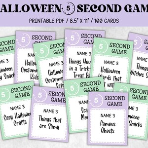 Spooky Party Activity, Halloween 5 Second Game, Family Fun Night, Fast ...