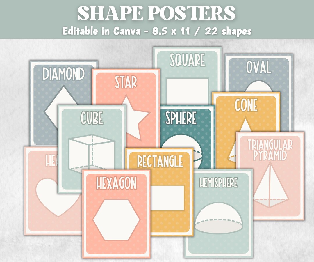 Learning Shapes, Shape Flash Cards, Classroom Posters, Educational ...