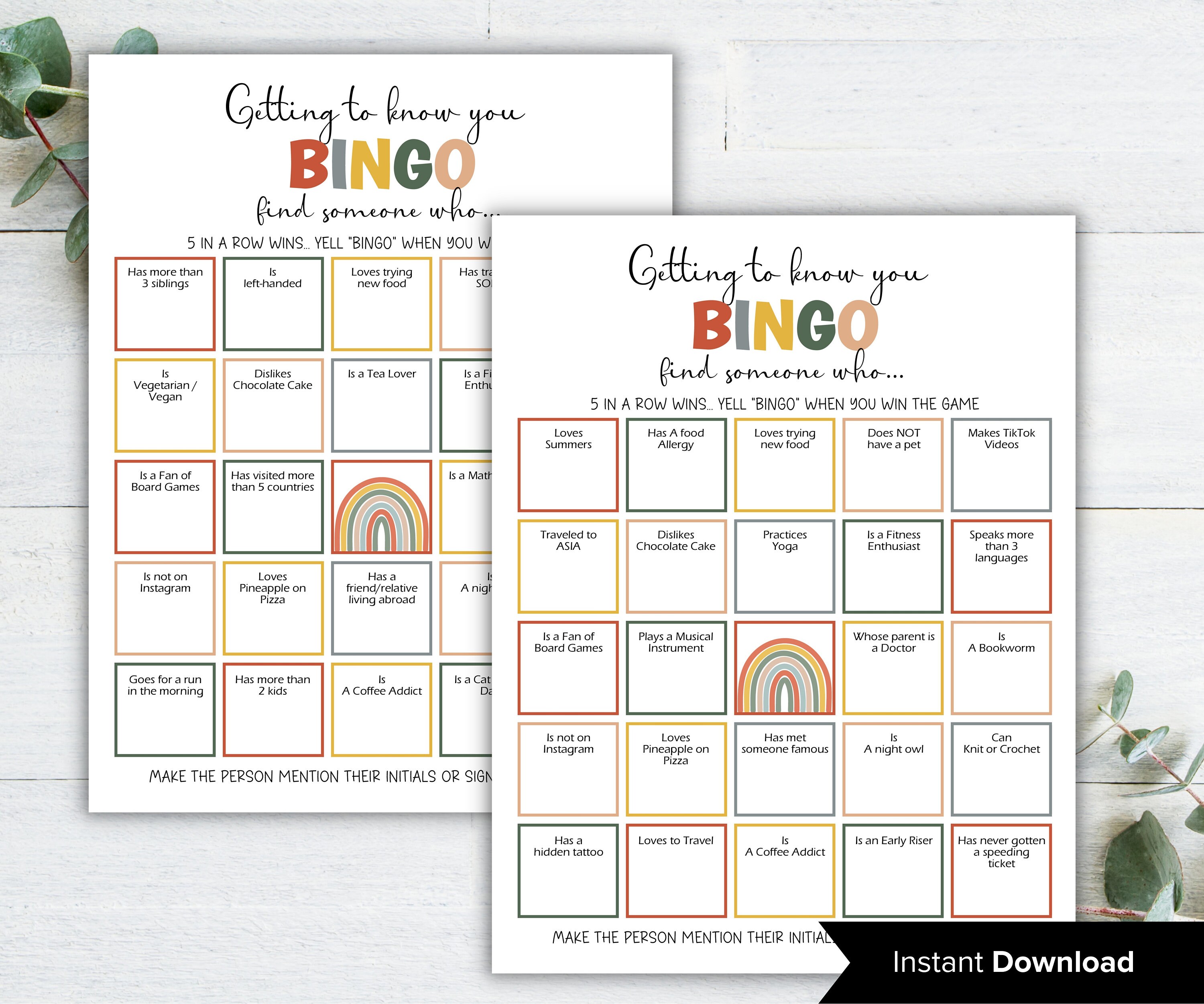 Find the Guest Human Bingo I Family Reunion Game I Team - Etsy