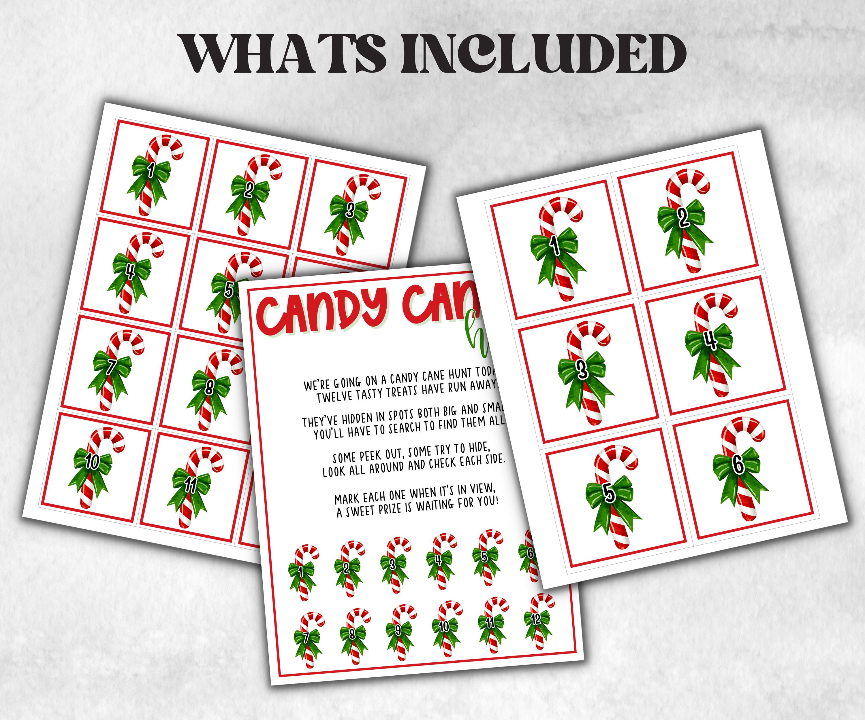 Candy Cane Scavenger Hunt Game, Kids Candy Cane Games, Xmas Scavenger ...