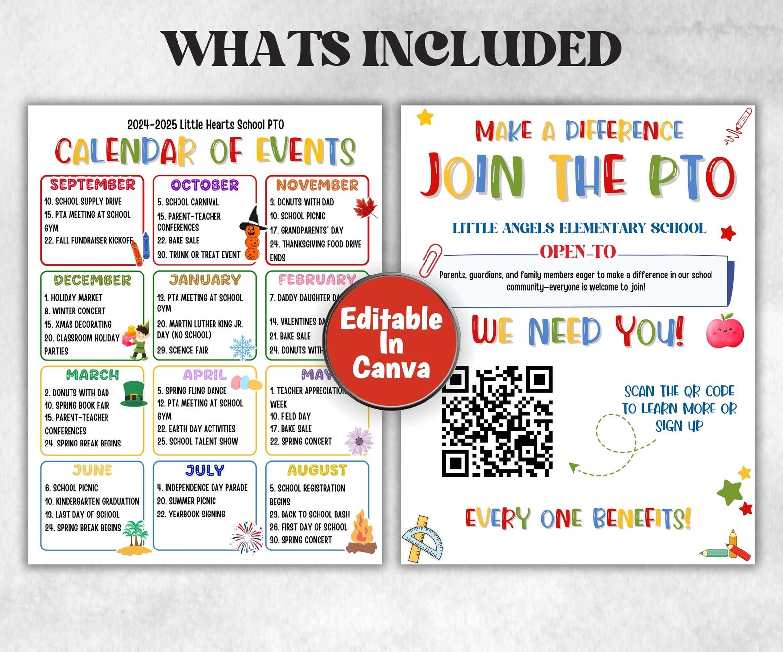 PTO PTA Flyer Bundle, Editable Membership Template, School Fundraiser ...