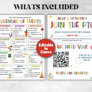 PTO PTA Flyer Bundle, Editable Membership Template, School Fundraiser ...