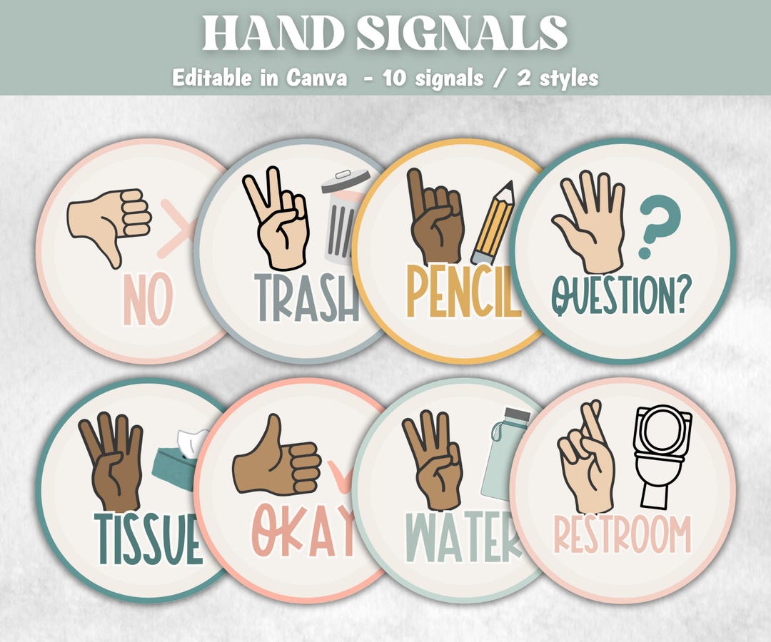Hand Signals Posters, Hand Signals Display, Classroom Decor Posters ...