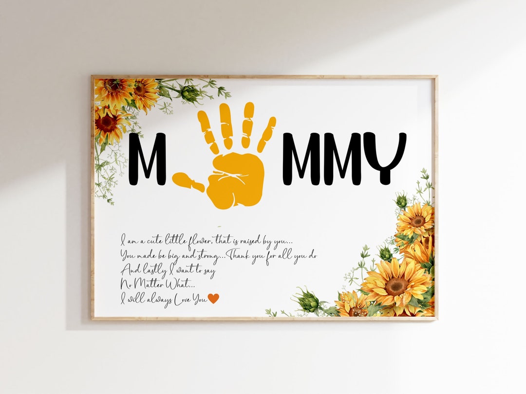 Sunflower Mother's Day Handprint I Mother's Day Keepsake I Mother's Day ...