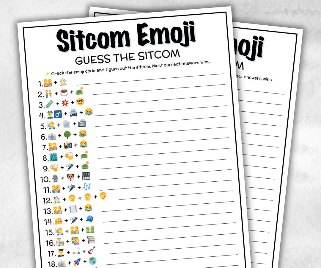 TV Sitcom Emoji Trivia Party, Trivia Quiz, Family Activity ...