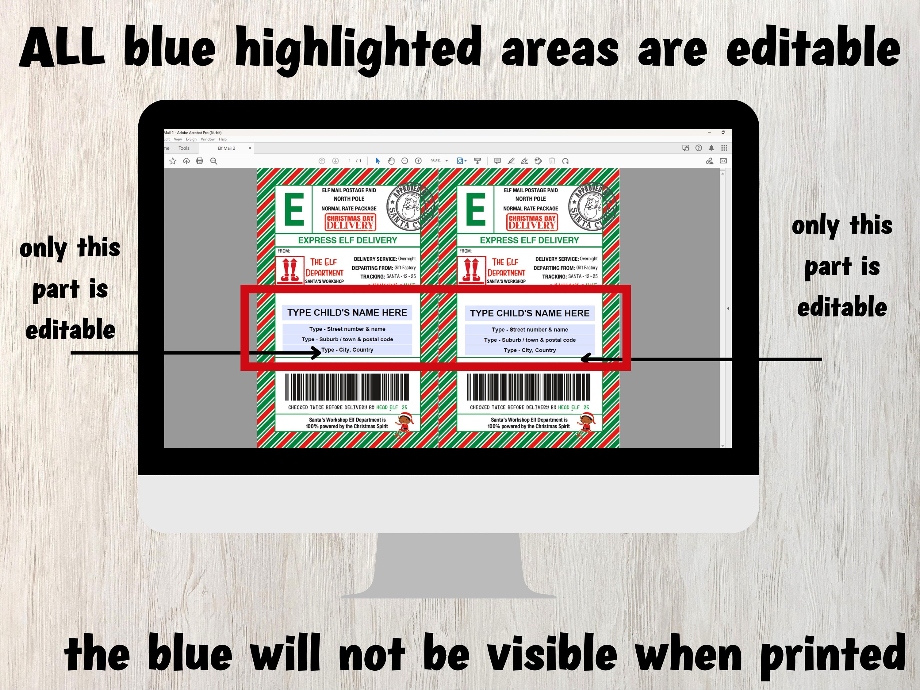 Sleigh Mail Label | Elf Mail | Elf Shipping Label | Christmas Elves ...