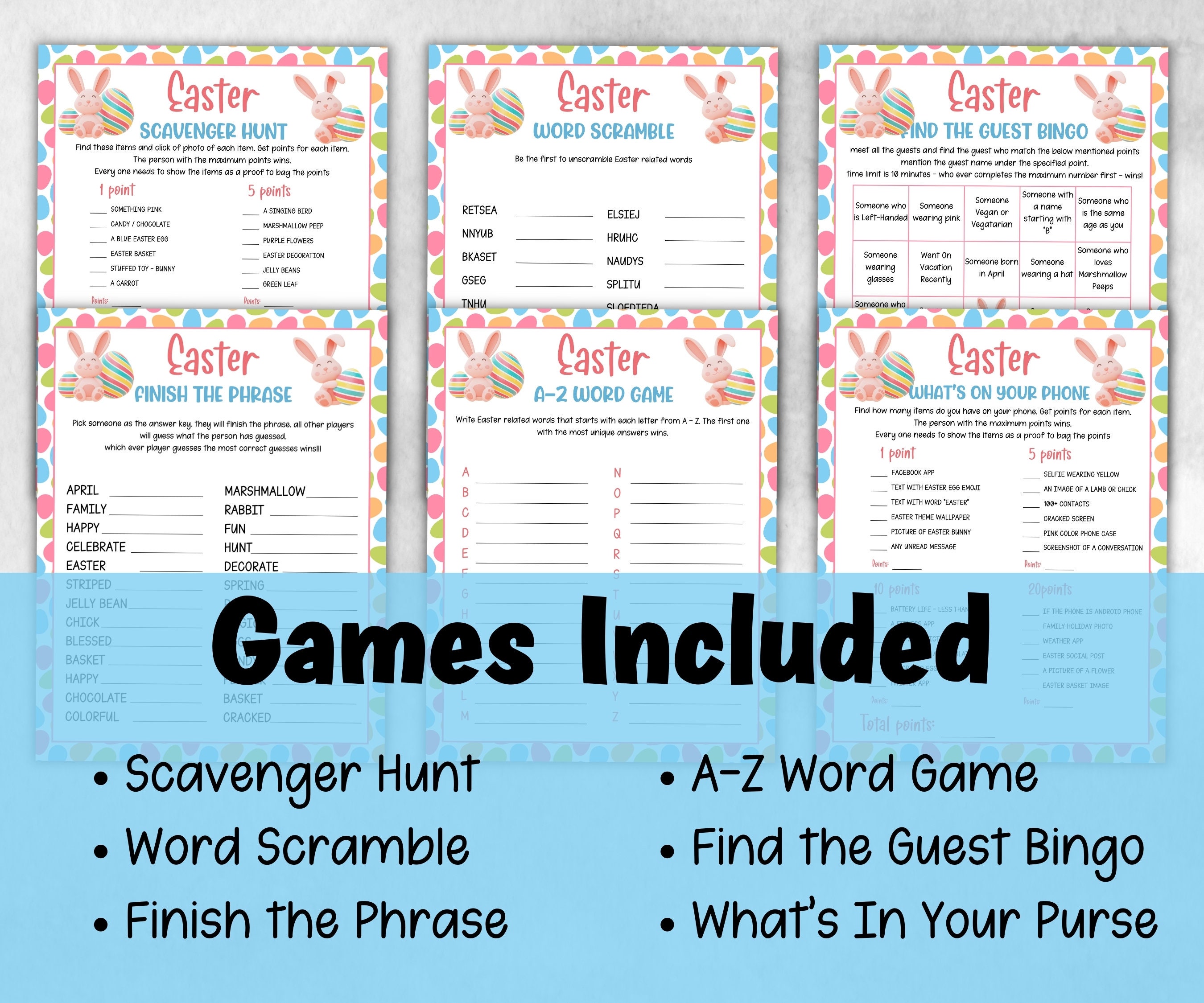 Easter Games Bundle | Easter Classroom Activities for Kids | Easter Pdf ...