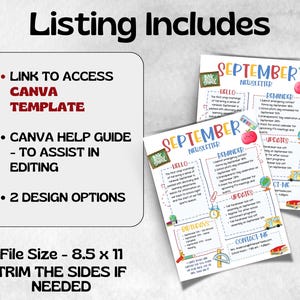 Back to School September Classroom Newsletter, Daycare Newsletter Canva ...