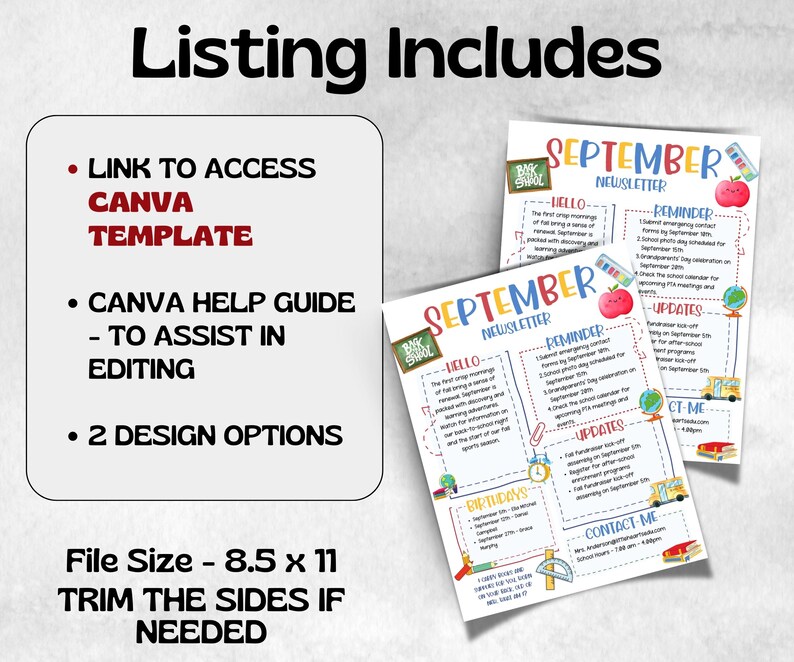 Back to School September Classroom Newsletter, Daycare Newsletter Canva ...