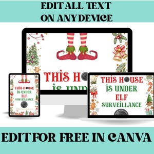 Printable Elf Cam, Elf Cam Sign, Santa Cam Letter, Editable Elf ...