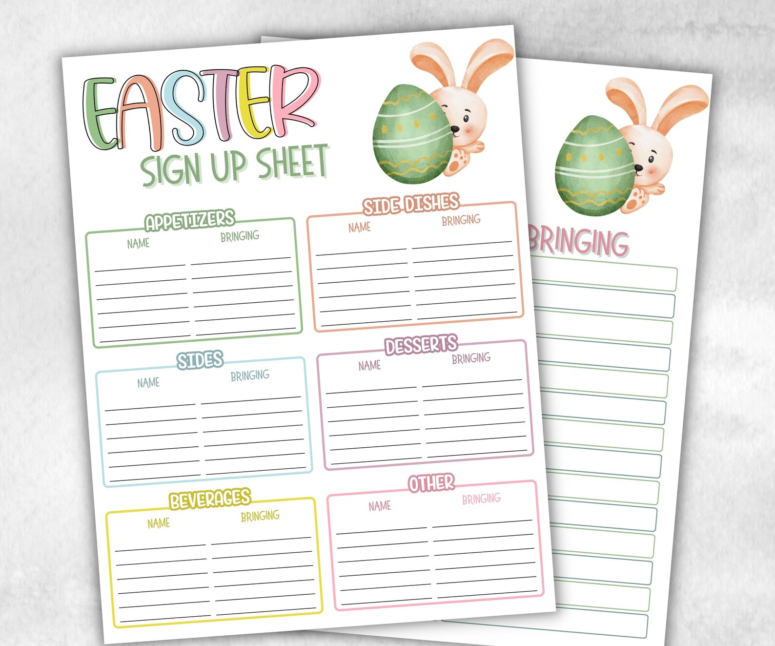 Printable Easter Signup Form, Canva Easter Potluck Sheet, Food Sign-up ...
