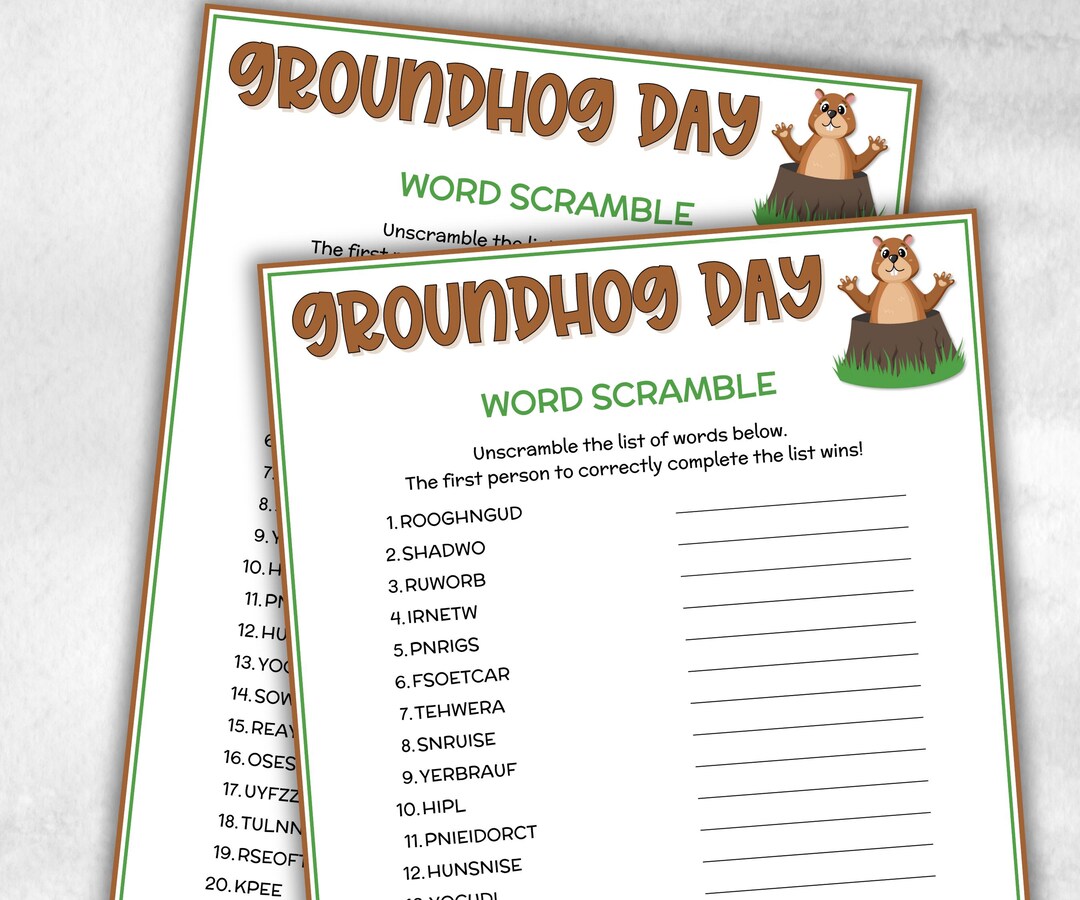 Groundhog Day Word Scramble, Icebreaker Activities, Adult Party, Mix ...
