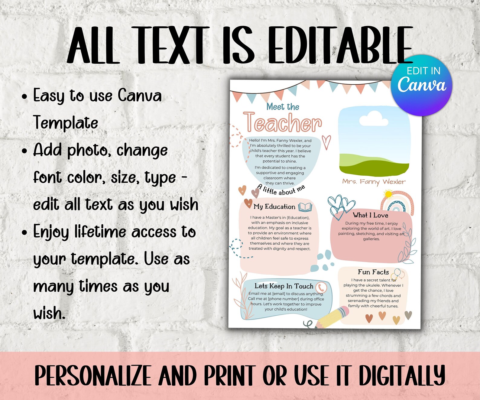 Meet the Teacher Editable I I Meet the Teacher Boho Template I - Etsy