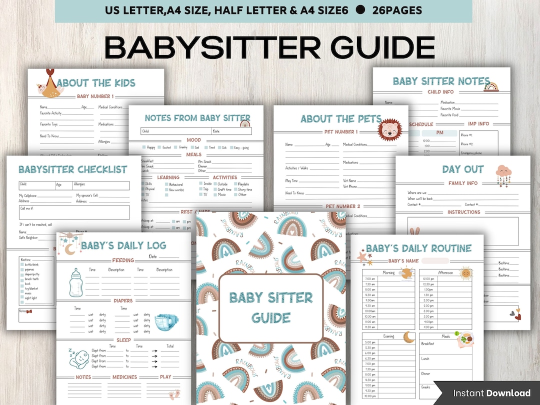 Babysitter Guide I Babysitter Planner I Nanny Guide I Babysitter Info ...