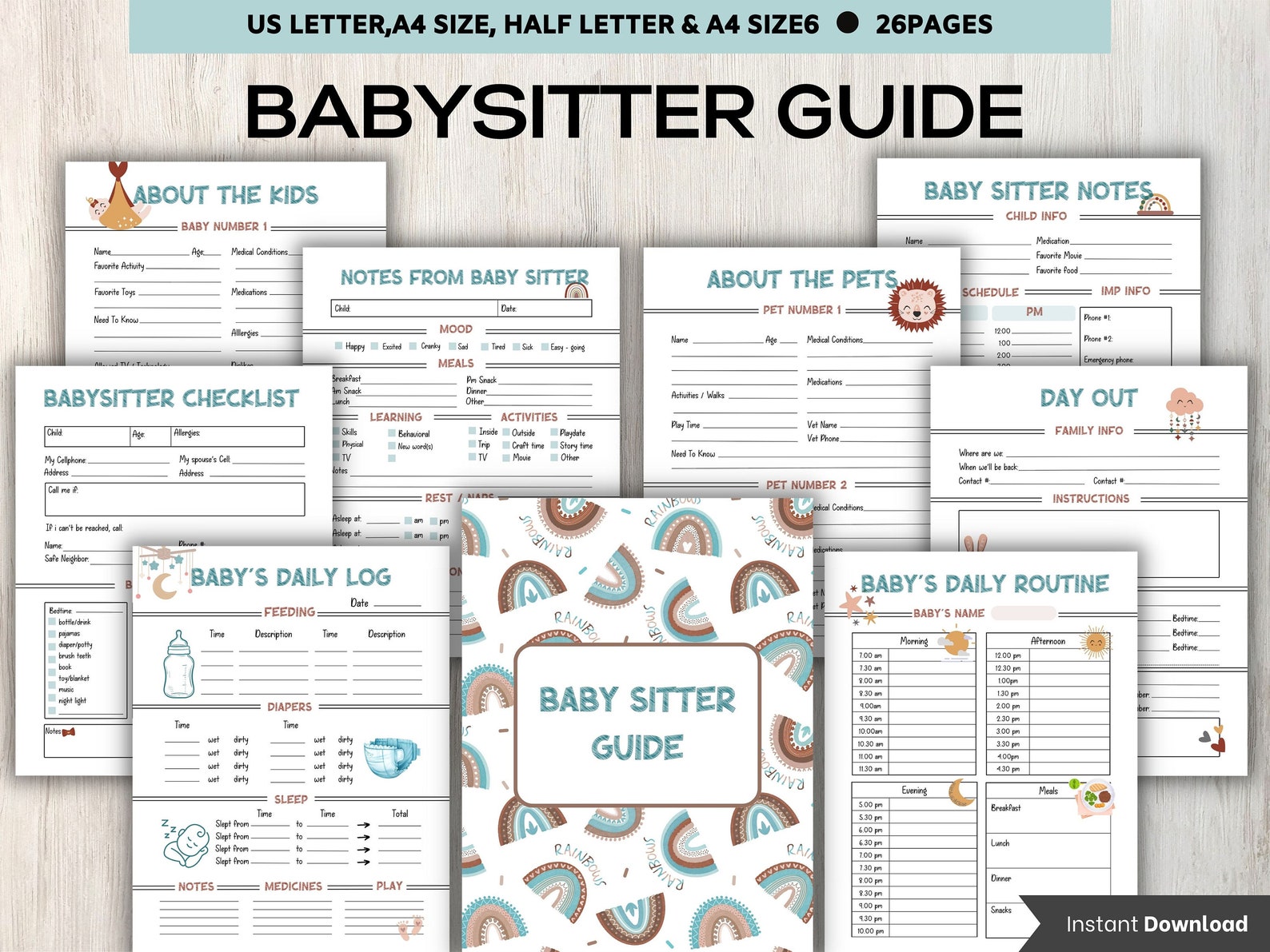 Babysitter Guide I Babysitter Planner I Nanny Guide I Babysitter Info ...