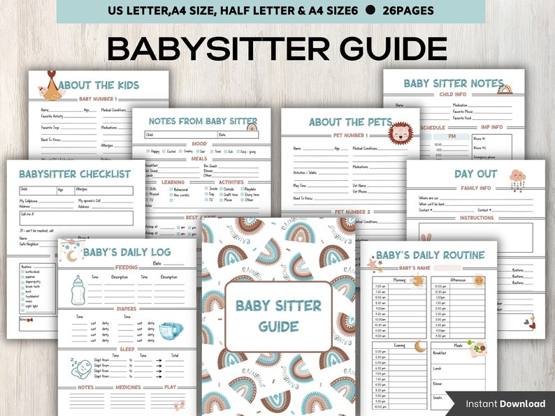 Babysitter Guide I Babysitter Planner I Nanny Guide I - Etsy