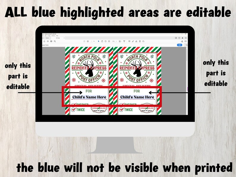 Editable Elf Shipping Label Template 5.5X8.5 Elf Mail Elf Mischief ...