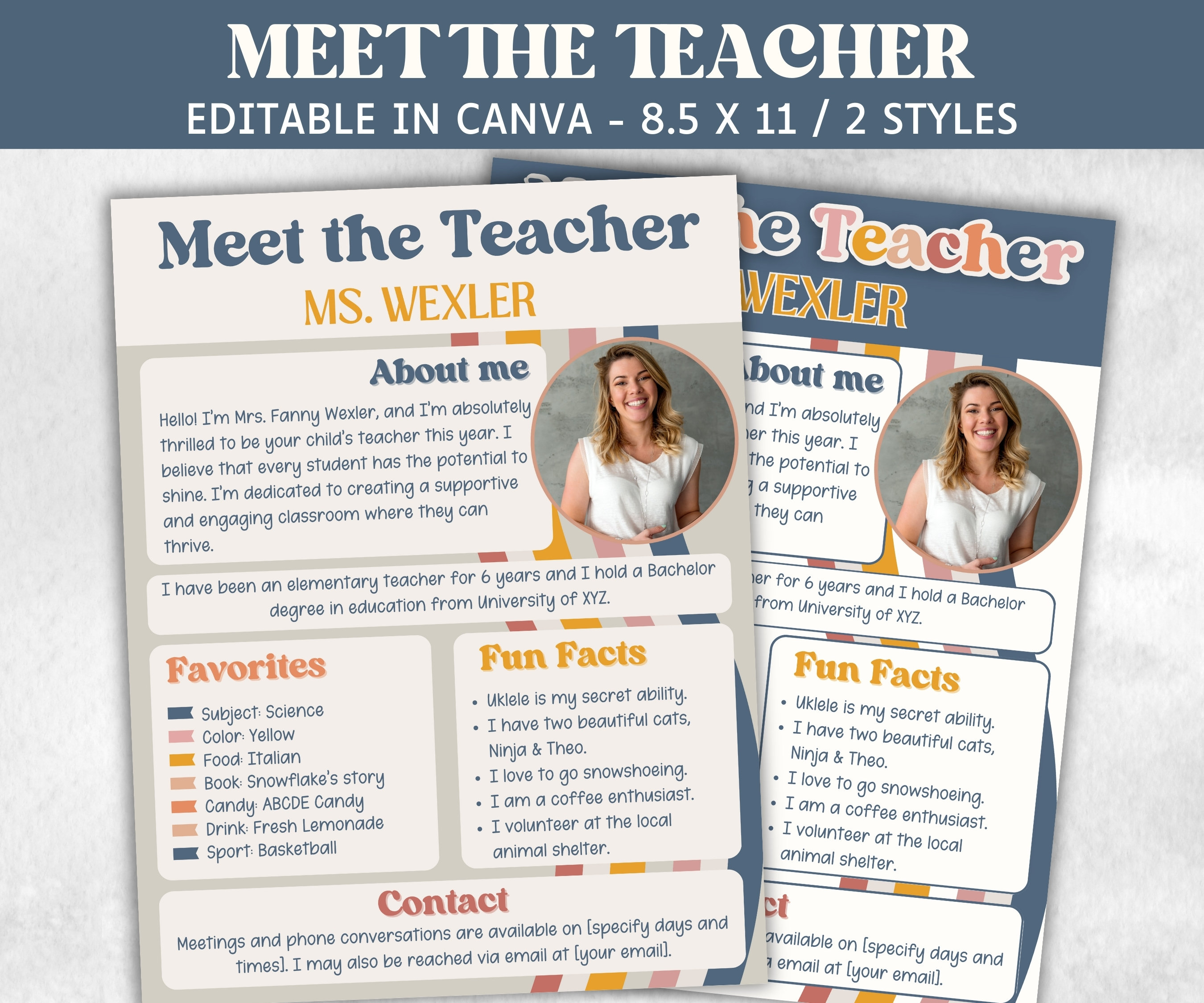 Editable Meet the Teacher Template, Teacher Introduction, Back to ...