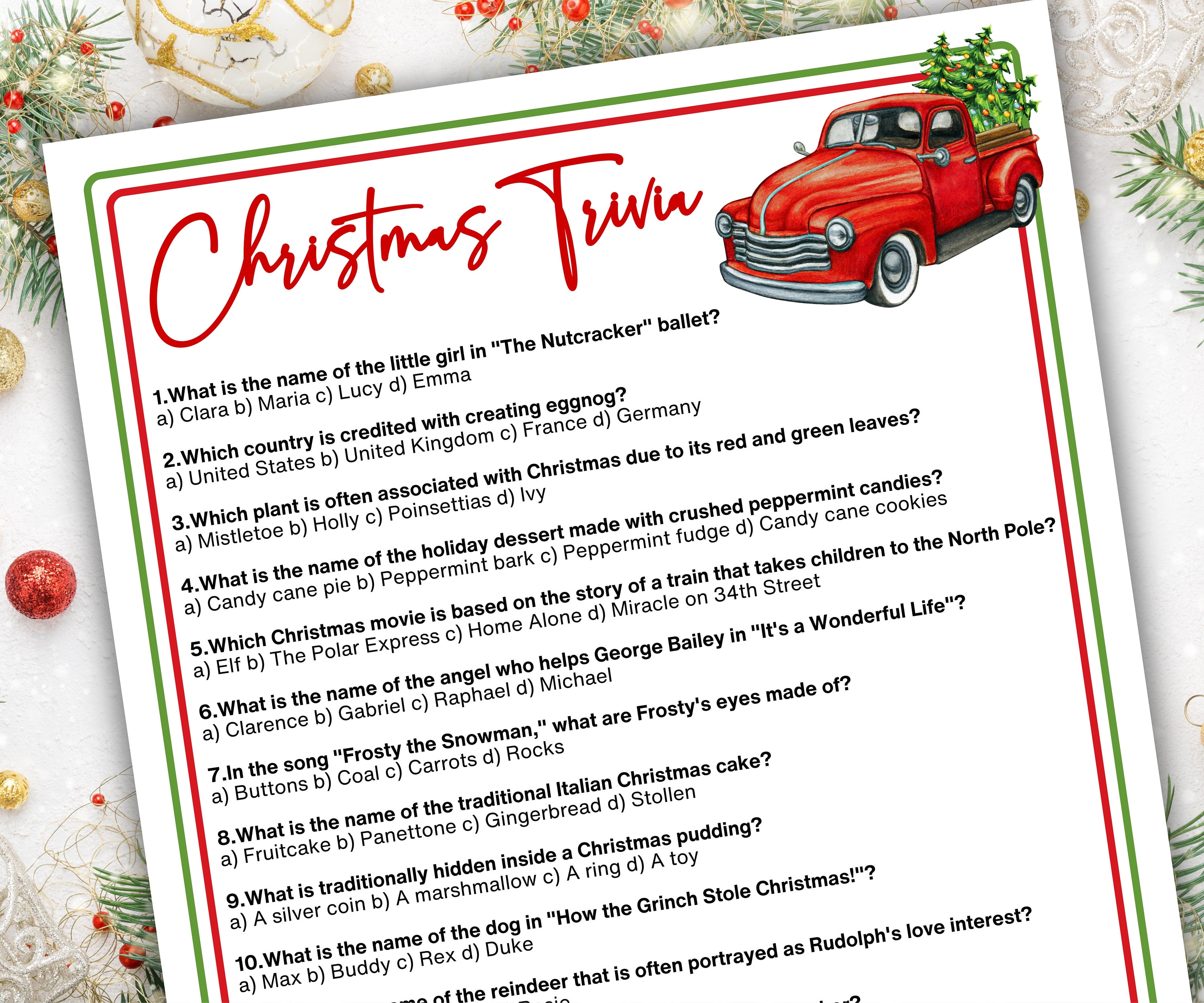 Office Trivia Printable I Fun Christmas Trivia Game Christmas Trivia ...