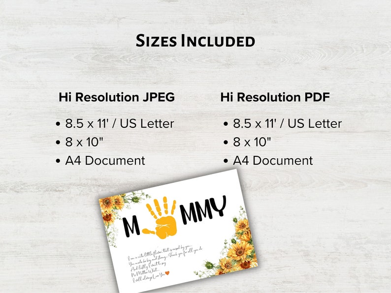 Sunflower Mother's Day Handprint I Mother's Day Keepsake I Mother's Day ...