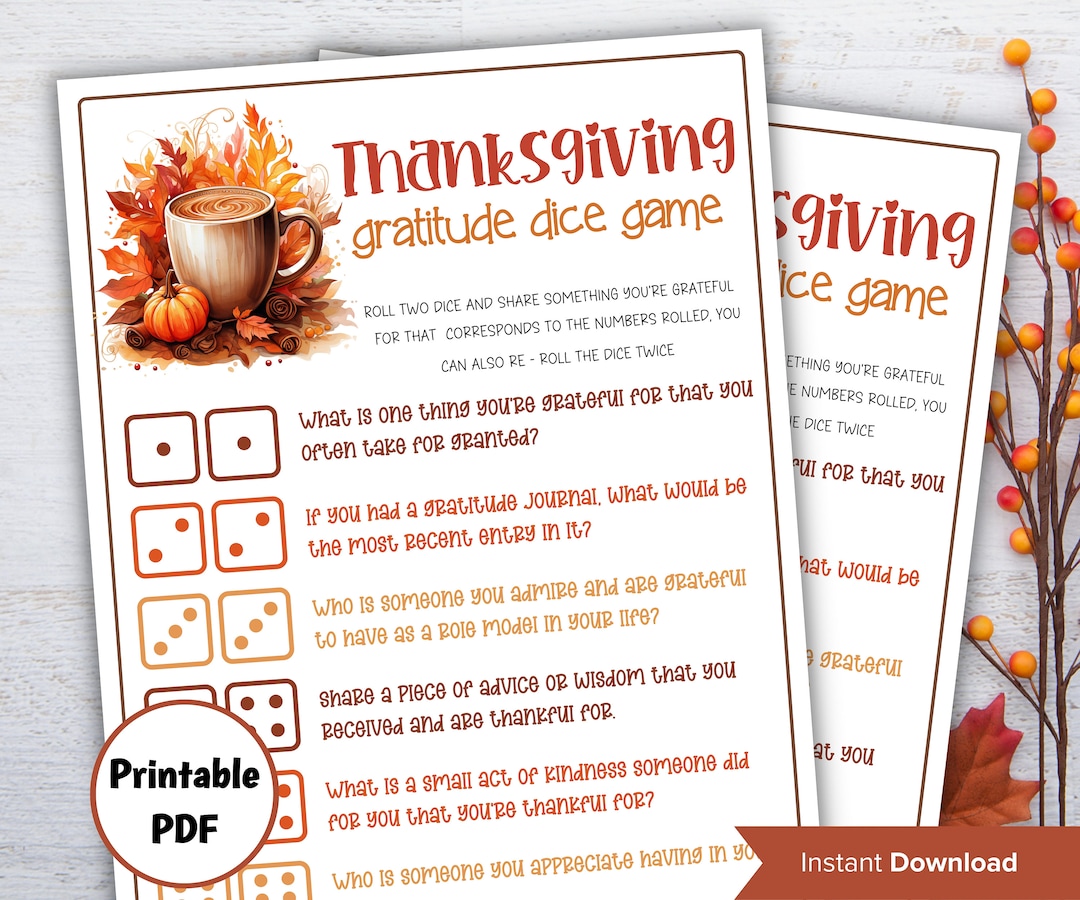 Thanksgiving Gratitude Game, Thanksgiving Party Game, Friendsgiving ...