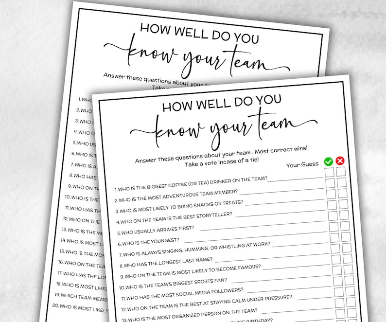 Office Team Building Games, How Well Do You Know Your Team,coworker ...