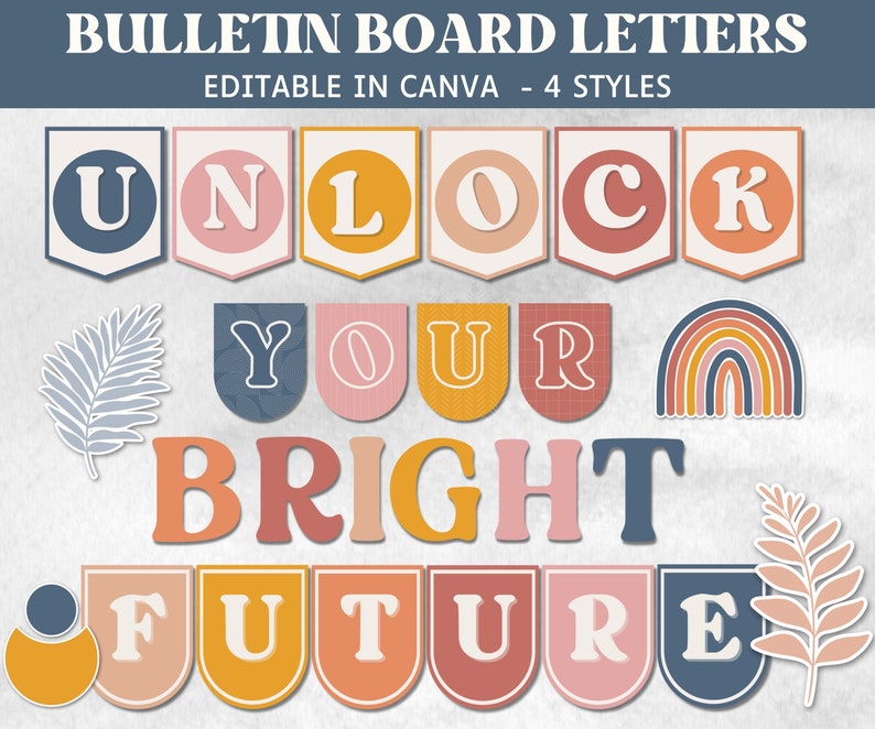 Printable Bulletin Letters, Back to School, Bulletin Board Kit ...
