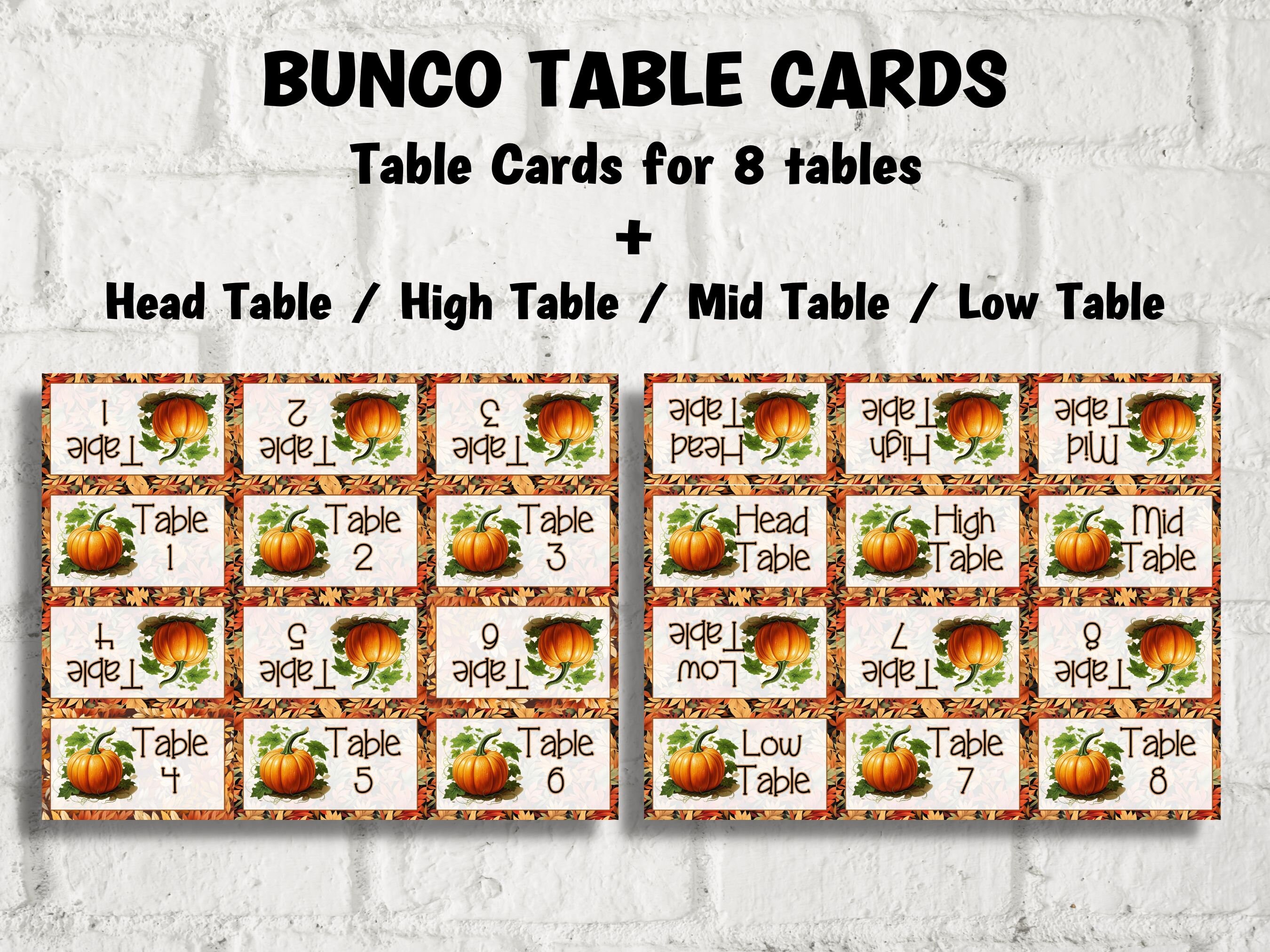 Thanksgiving Printable Bunco Cards I Bunco Score Cards I Bunco Score ...