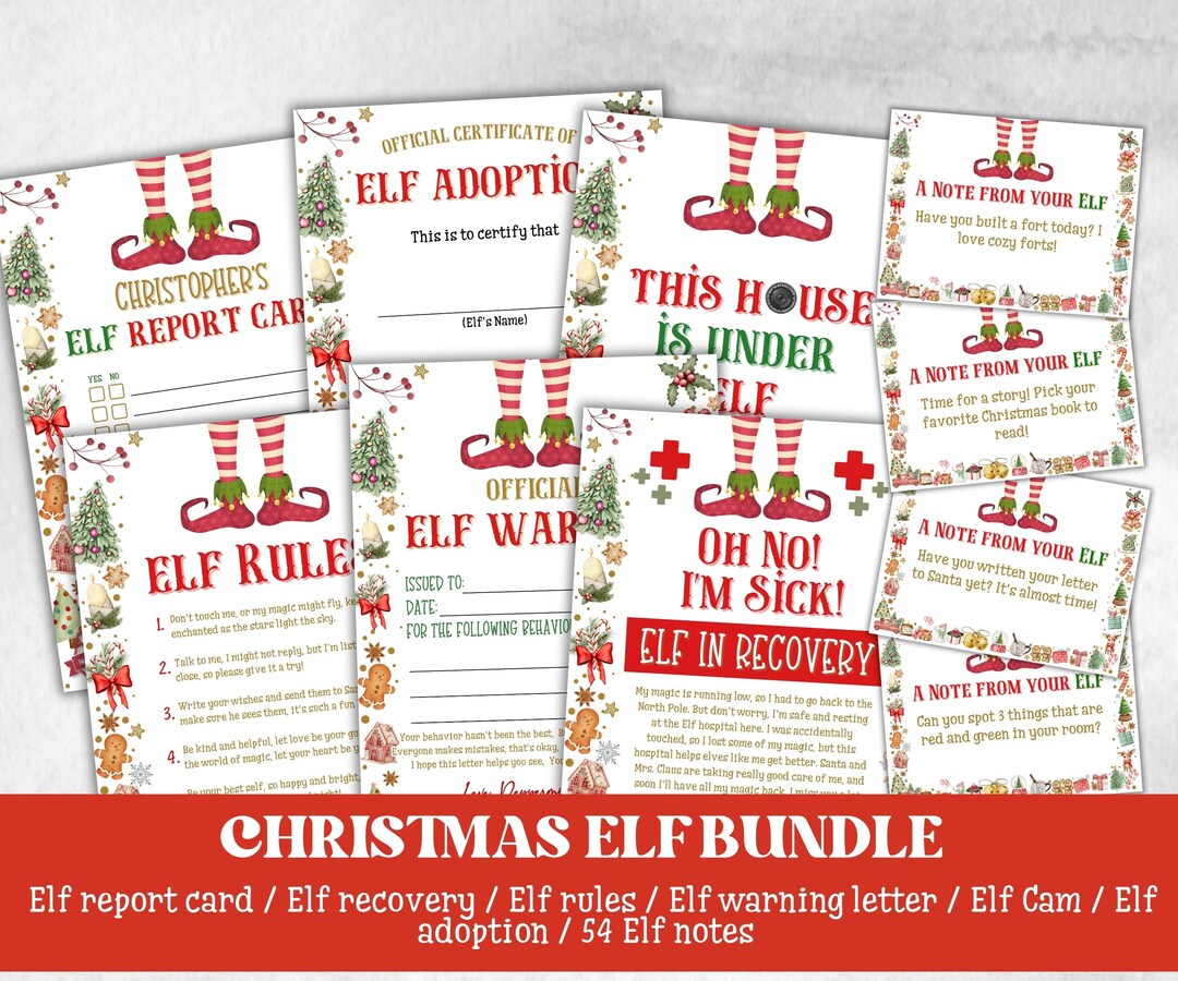 Christmas Elf Cam Bundle , Elf Rules, Elf Kit, Official Elf Warning ...
