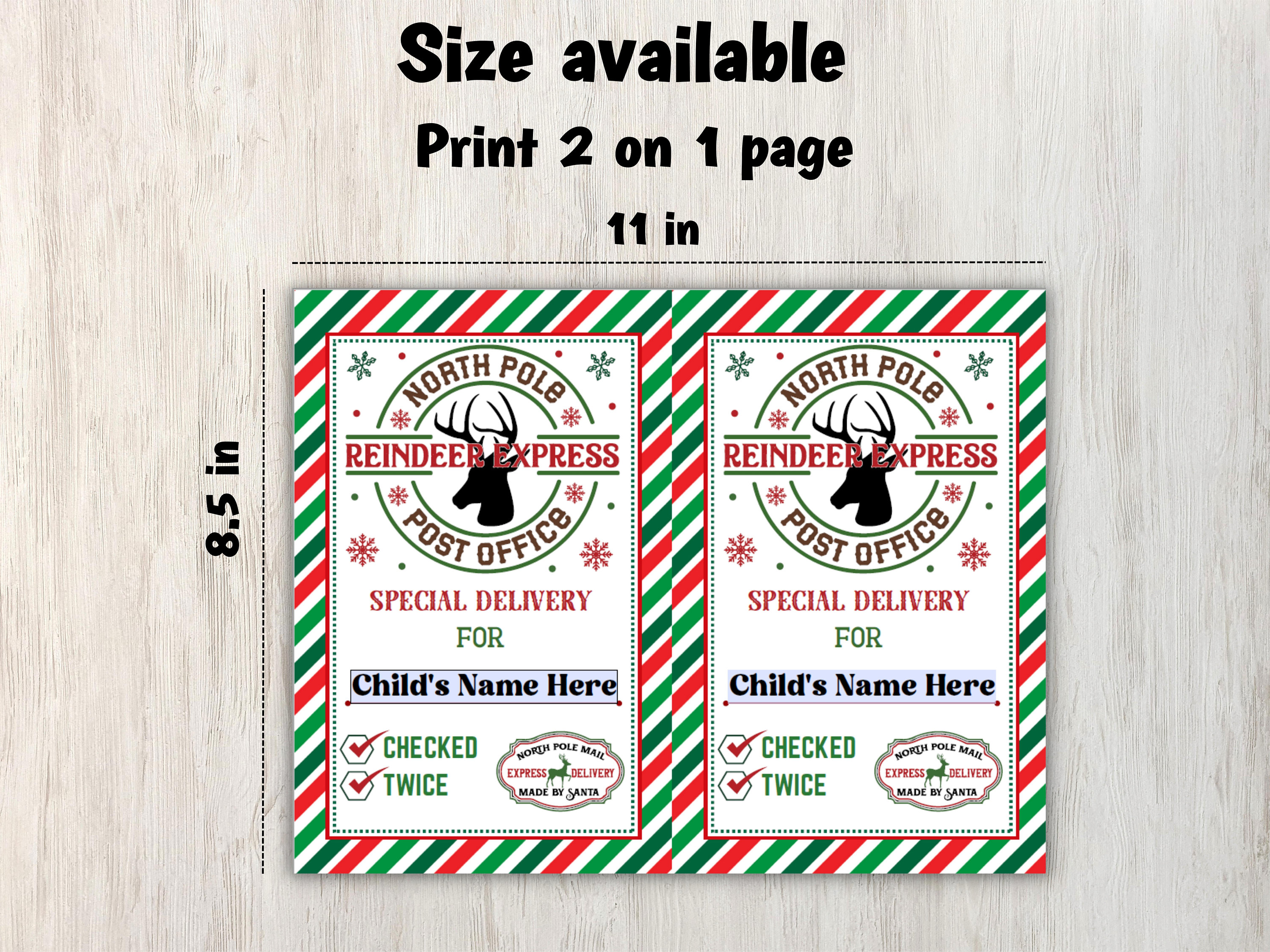 Editable Elf Shipping Label Template 5.5X8.5 Elf Mail Elf Mischief ...