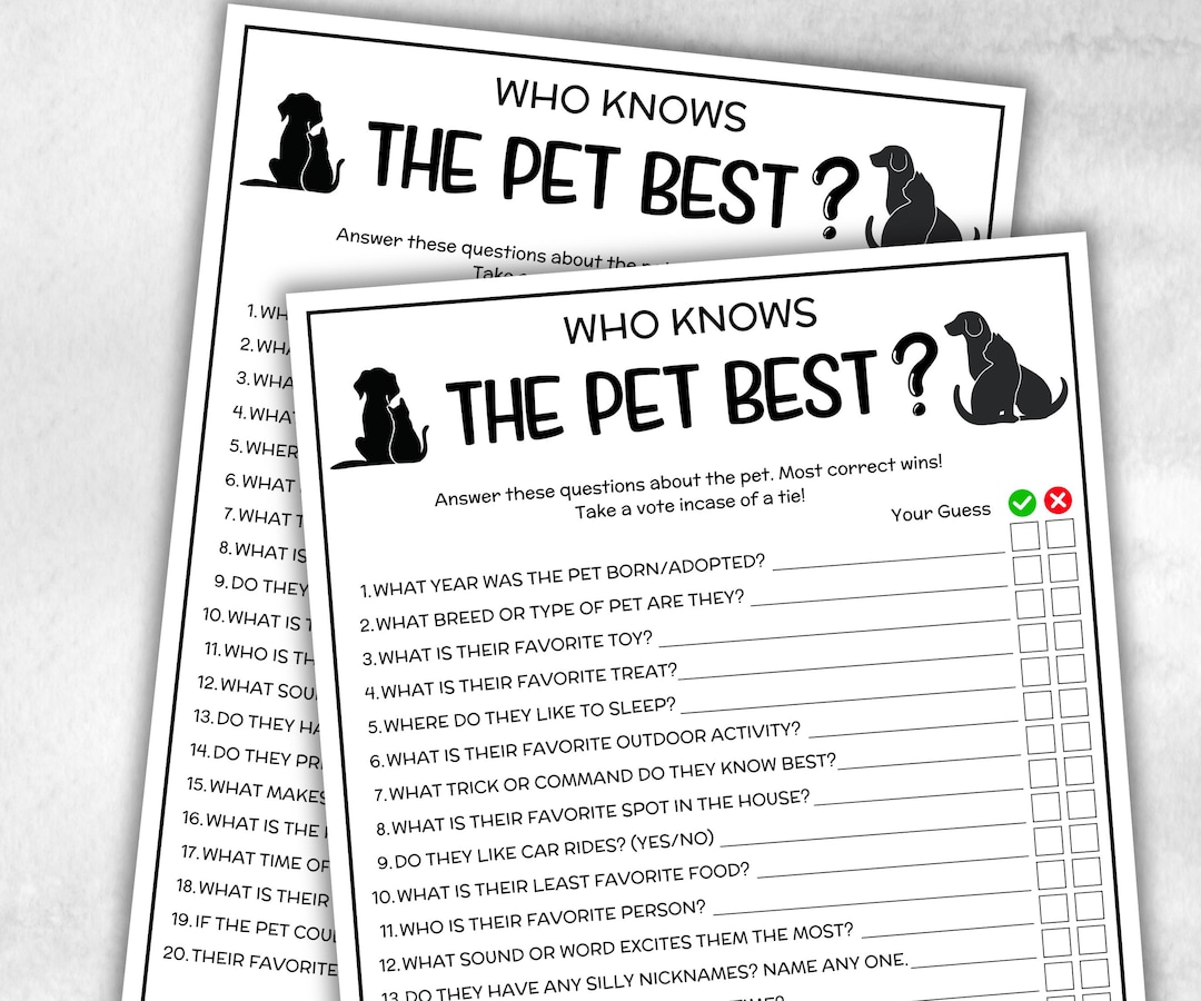 Who Knows Pet Best Game, Pet Party, Dog Birthday, Cat Birthday, Pet ...