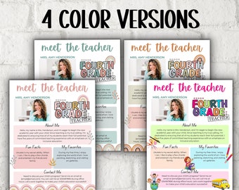 Meet the Teacher Pastel Rainbow I 1st Grade Teacher I Boho Teacher I ...