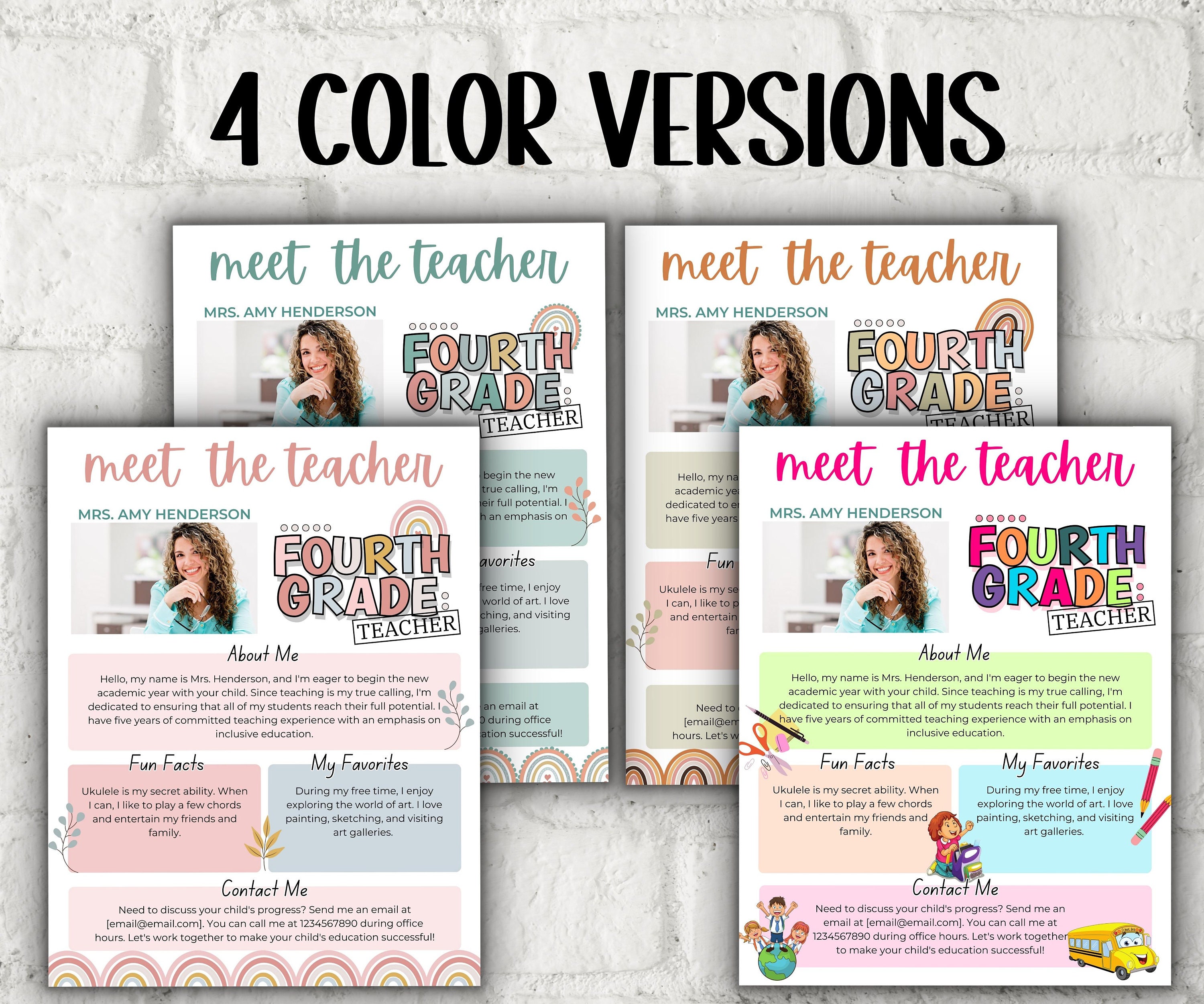 Meet the Teacher Pastel Rainbow I Fourth Grade Teacher I Boho - Etsy