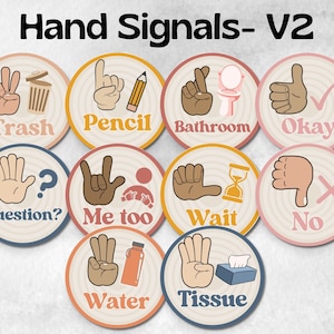 Hand Signals Display, Classroom Decor Posters, Hand Signals Posters ...