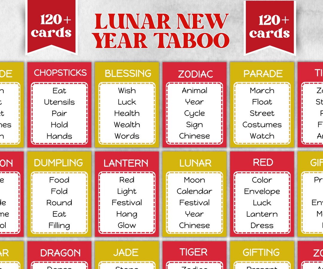 Chinese Nye Forbidden Words Game, CNY NYE Family Party, Team Taboo ...