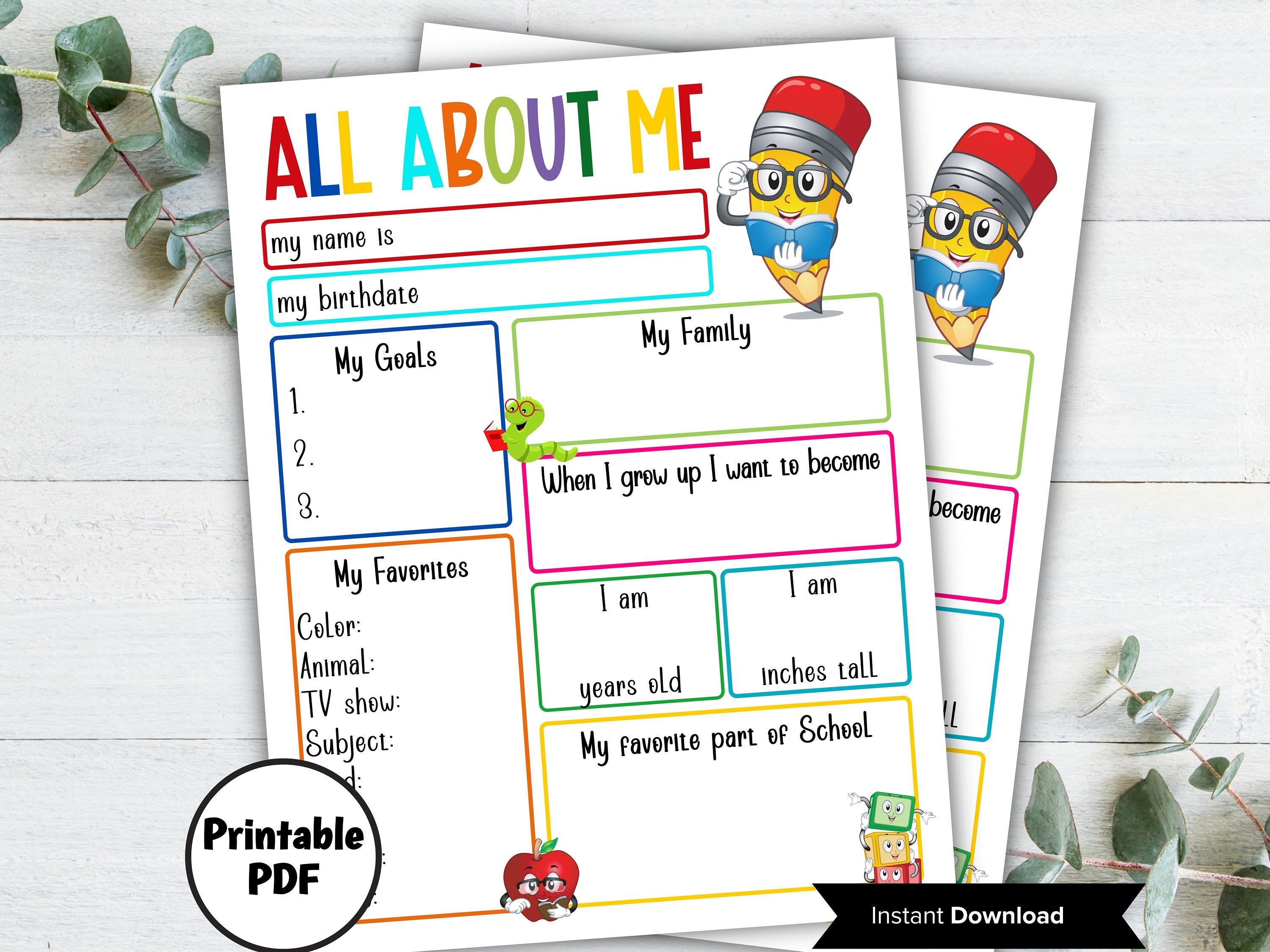 All About Me Survey, Get to Know Me, Student Info, Kindergarten Teacher ...
