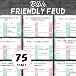 Bible Family Feud-style Game Show Cards, Christian Bible Study Game ...