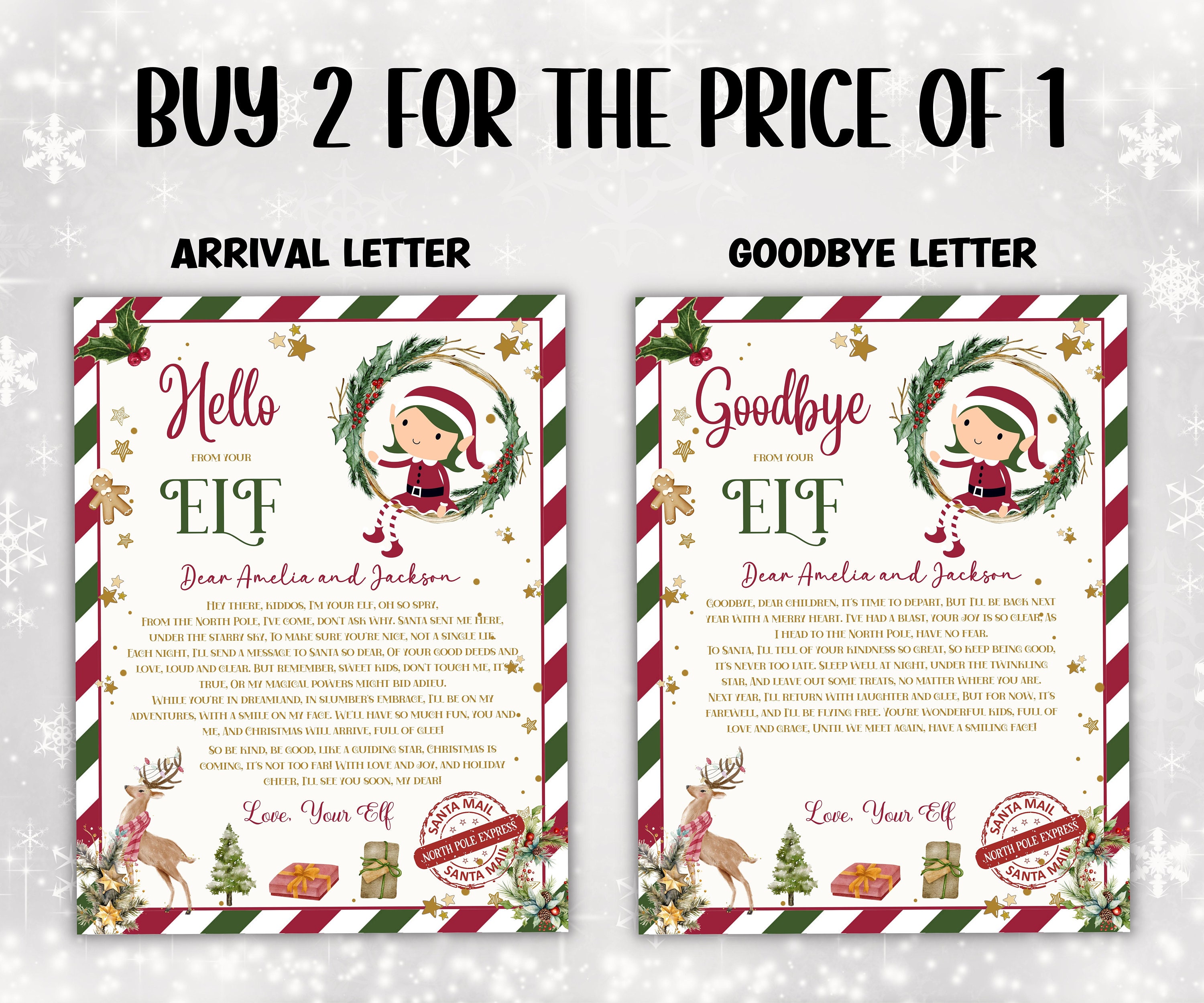 Elf Arrival Canva Template Letter, Elf Return Letter, Elf Goodbye ...