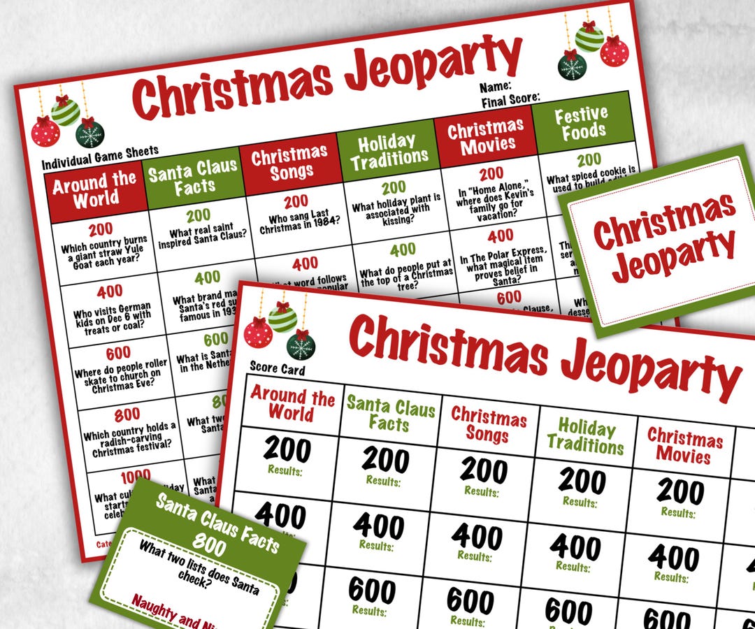 Family Reunion Christmas Jeopardy Game, Printable Holiday Trivia ...
