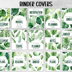 Tropical Leaves School Binder Cover I Classroom Printable I Teacher ...