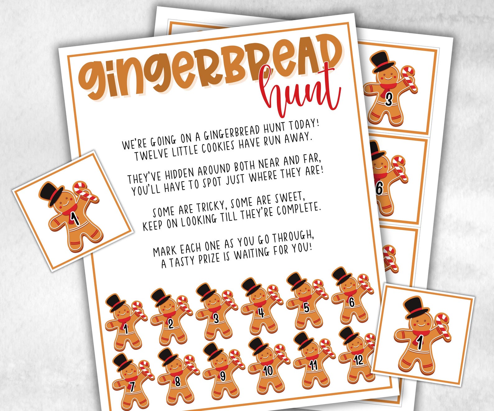 Gingerbread Scavenger Hunt Game, Kids Gingerbread Game, Xmas Scavenger ...