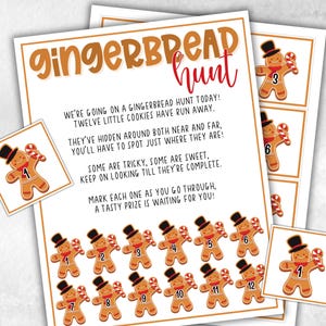 Gingerbread Scavenger Hunt Game, Kids Gingerbread Game, Xmas Scavenger ...