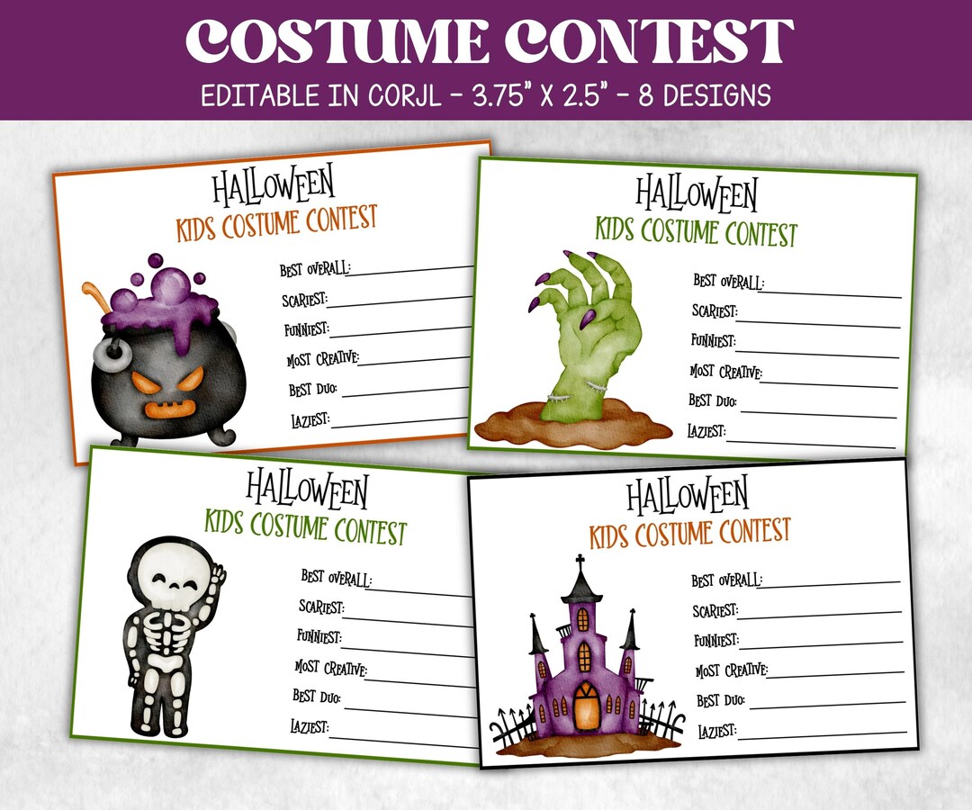 Halloween Ballot Cards, Halloween Contest, Pumpkin Carving Contest ...