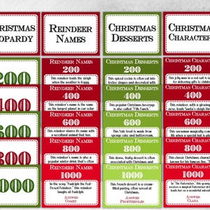 Christmas Jeopardy Game, Printable Holiday Trivia, Family Reunion Fun ...