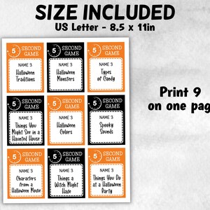 Halloween 5 Second Game, Family Fun Night, Spooky Party Activity, Fast ...