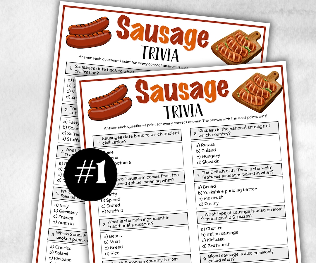 Sausage Trivia, Barbeque Theme Birthday, Seniors Trivia Night, Summer ...
